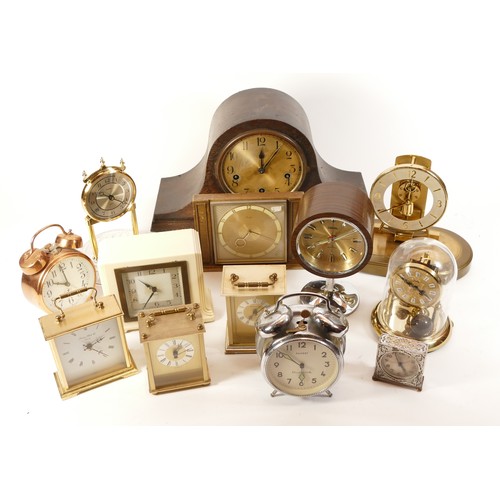 A collection of mid twentieth-century and later mantel clocks, wall and ...