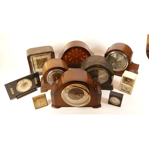 A collection of mid twentieth-century and later mantel clocks and ...