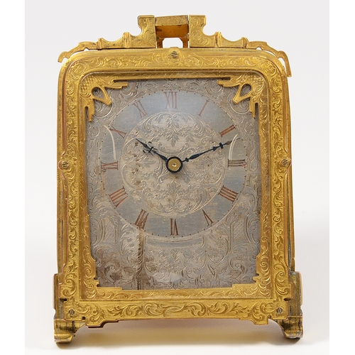A gilt brass strut clock, in the style of Thomas Cole, late 19th/early ...
