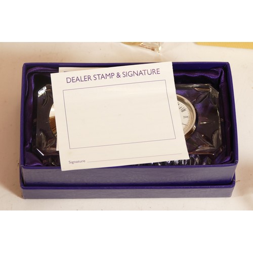 A selection of crystal glass and ceramic clocks, to include, Edinburgh ...