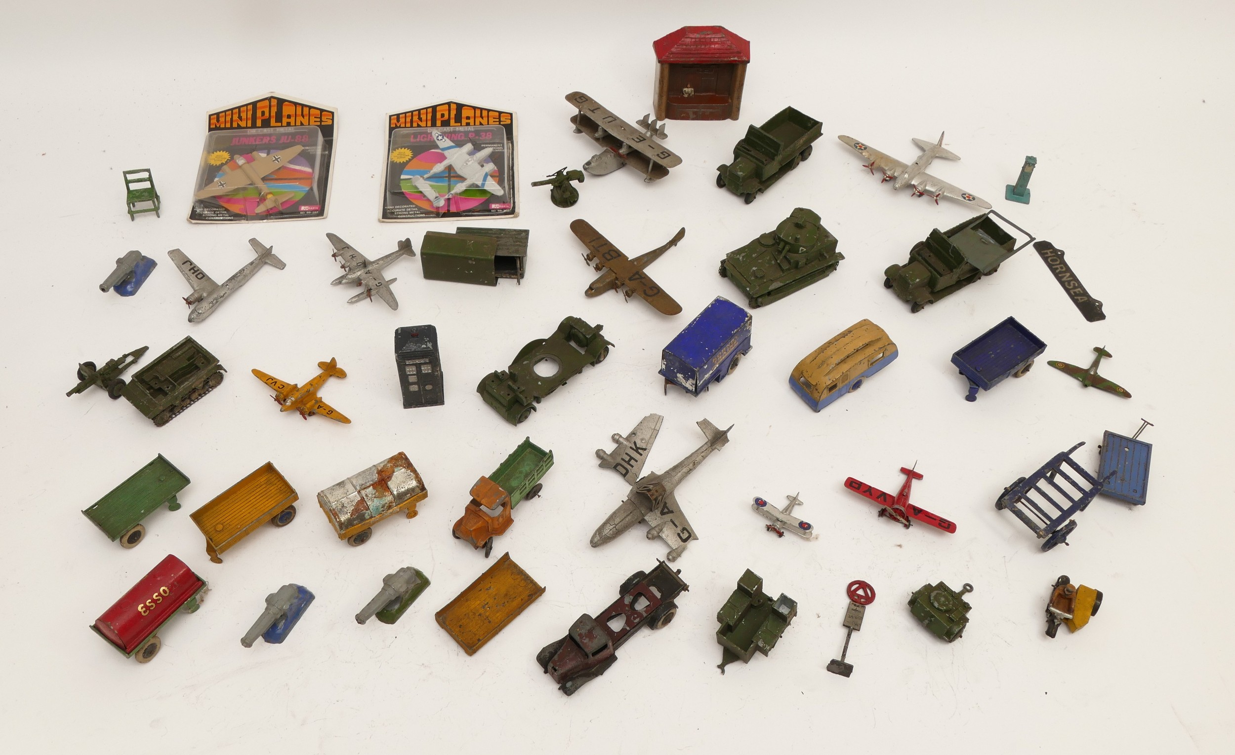 A collection of Dinky Meccano diecast models, including aeroplanes ...