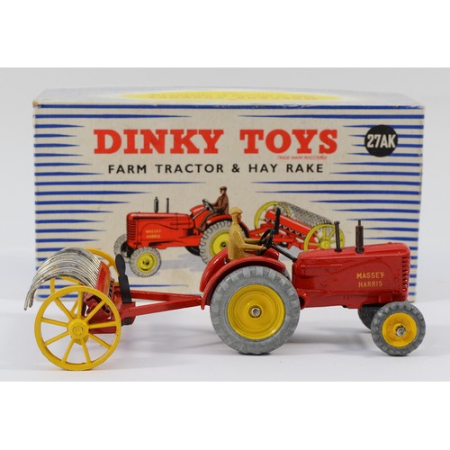 Dinky Toys 27AK Farm Tractor Set To Include, Massey Harris Tractor, red ...