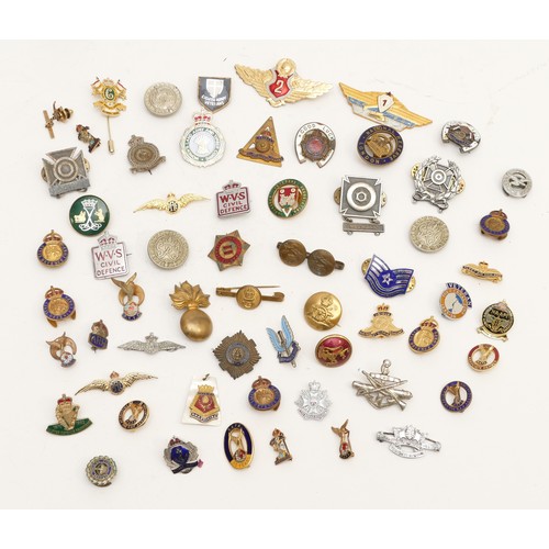 A collection of 59 Military Home Front badges, to include S.A.S, Eighth ...