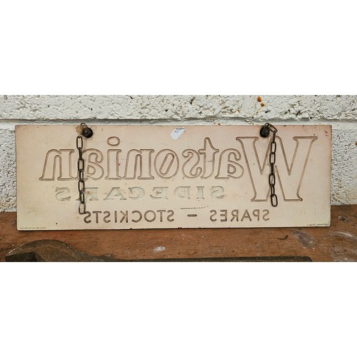 An original dealers Watsonian sidecars hanging perspex sign, by ...