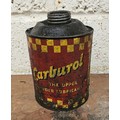 A Carburol Lubricants tin, lacking cap, 16cm