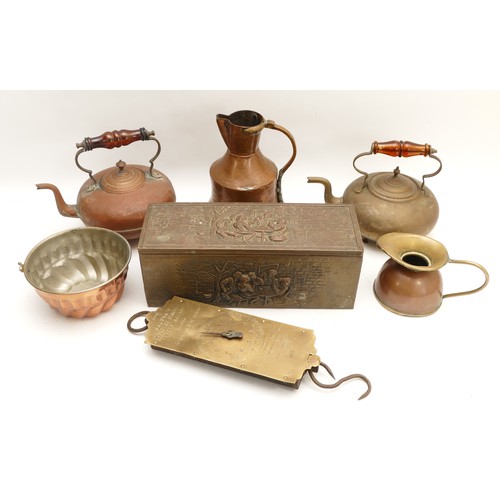A group of early 20th century and later brass and copper wares, to ...