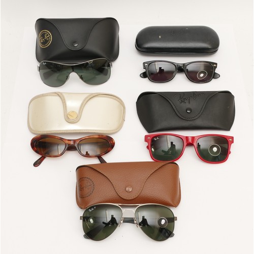 Ray Ban; Five cased pairs of Ray Ban designer sunglasses. (5)