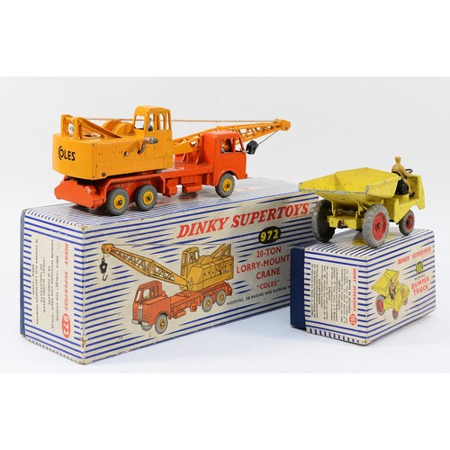 Dinky Super Toys; 972 20-Ton Lorry Mounted "Coles" Crane, having orange ...