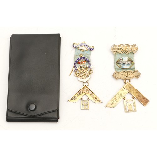 Pair of sterling silver masonic jewels, including Arrow Lodge and Baron ...