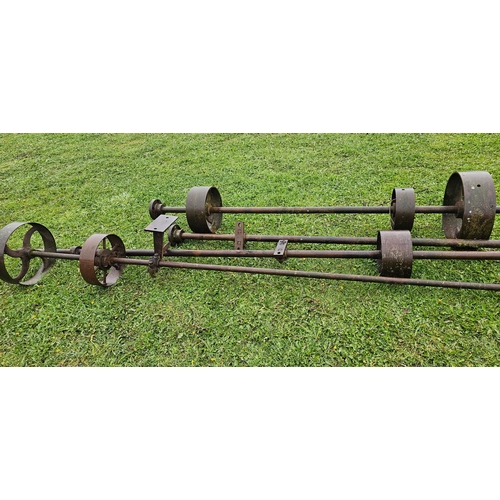 A quantity of line shaft equipment, including pulleys, shafts and fixings