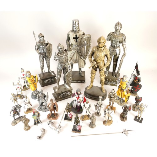A collection of contemporary resin figures of the Knights Templar, also ...