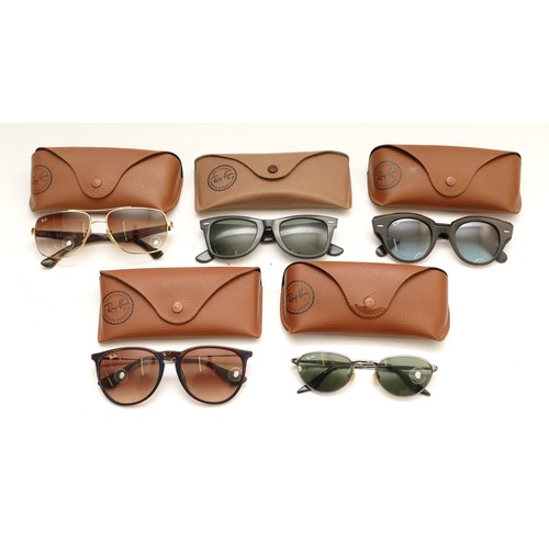 Ray-Ban; Five cased pairs of Ray-Ban designer sunglasses. (5)