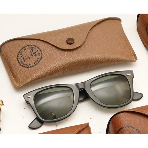 Ray-Ban; Five cased pairs of Ray-Ban designer sunglasses. (5)