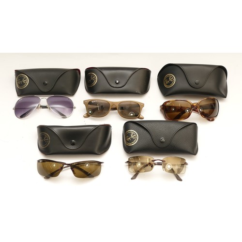Ray-Ban; Five cased pairs of Ray-Ban designer sunglasses. (5)