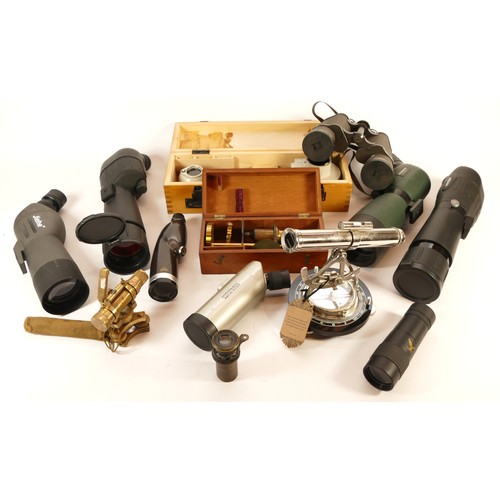 A collection of spotting scopes, makers to include, Jiehe, Zennox, and ...