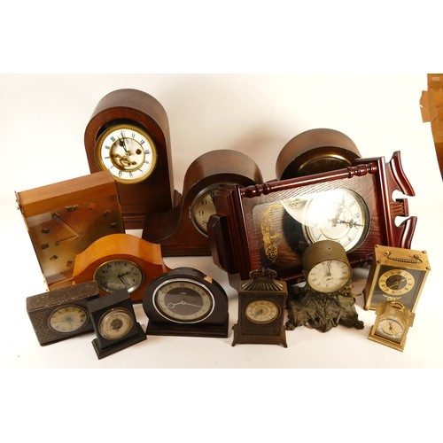 A collection of mid twentieth-century and later mantel and carriage ...