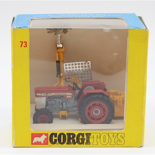 Corgi Toys; A boxed Corgi Massey-Furguson '165' Tractor with saw ...