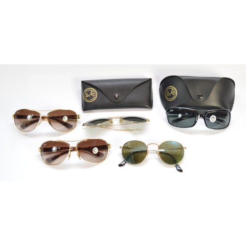 Two cased pairs of Ray-Ban designer sunglasses, together with three ...