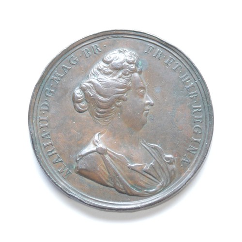 A Maria III bronze 1662-1694 commemoration medallion.