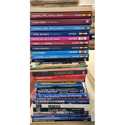A collection of motor vehicle books, to include cars and buses