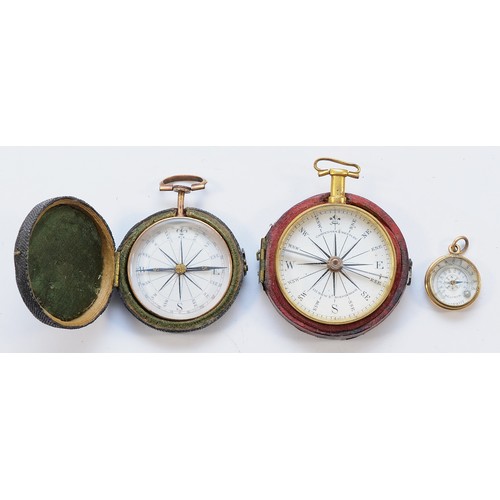 A Victorian brass pocket compass, c.1840, by Carpenter & Westley, 111 ...