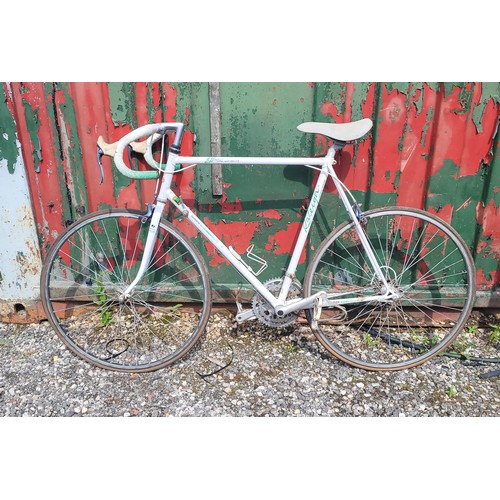 A Raleigh Elan racing bicycle in white with a Reynolds 501 double ...