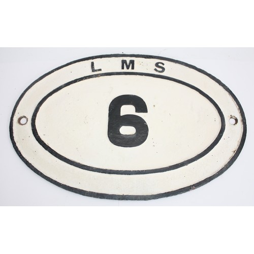 An oval cast-iron bridge plate - L.M.S.6