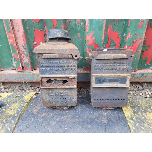 Two level crossing lamps, Lamp Manufacturing and Railway Supplies Ltd ...