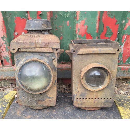 Two level crossing lamps, Lamp Manufacturing and Railway Supplies Ltd ...