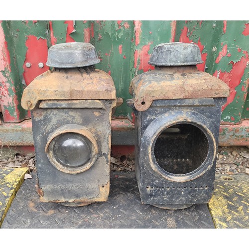 Two level crossing lamps, Lamp Manufacturing and Railway Supplies Ltd ...