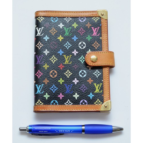 Louis Vuitton Monogram multicolor agenda PM day planner cover, six ring ...