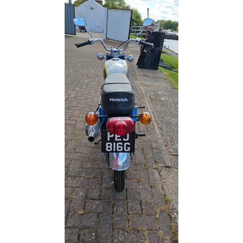 1969 Honda CL125A. Registration number PFJ 816G. Frame number CL125A ...