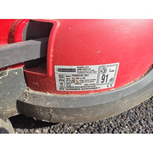 A Mountfield battery powered lawnmower, model. Freedom 48.