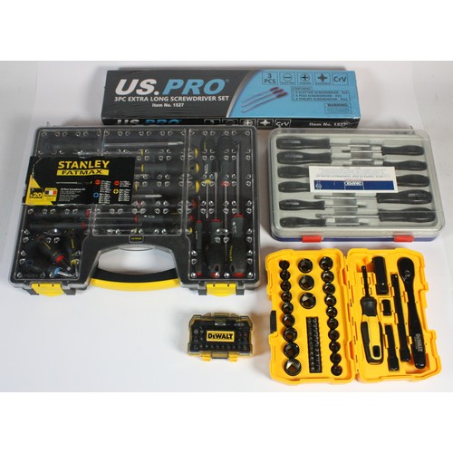 DeWalt imperial and metric socket set, DeWalt screwdriver bits, Stanley ...