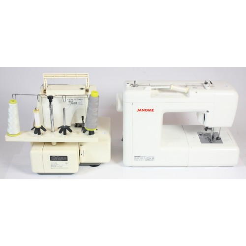 Two Janome electric sewing machines, models MyLock 234 and 8077, no ...