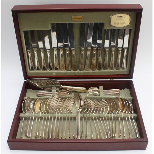 A Viners canteen of cutlery, in the traditional bead pattern, for eight ...