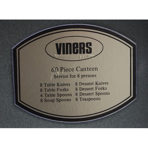 A Viners canteen of cutlery, in the traditional bead pattern, for eight ...