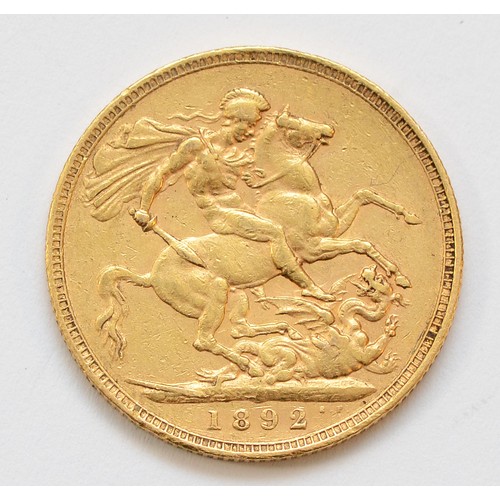 Victoria, Jubilee head, sovereign, 1892