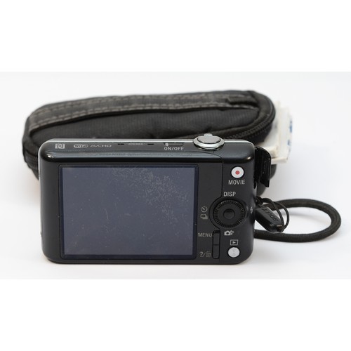 A Sony Cybershot DSC-WX220 digital camera.