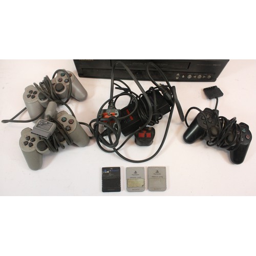 A Sony Playstation, a Sony PS2 and a Bush VHS player (3)