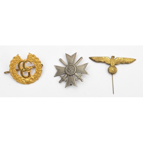 WWII German Third Reich War Merit, with swords, pin badge, together ...