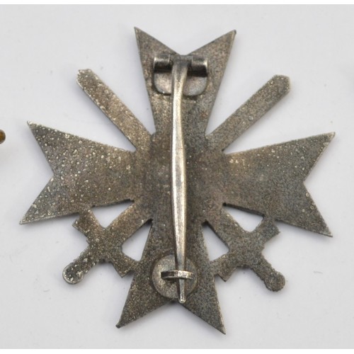 WWII German Third Reich War Merit, with swords, pin badge, together ...