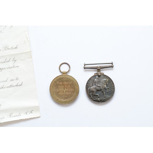 WWI pair of War and Victory medals, awarded to 430242 SPR. F. A. Winder ...