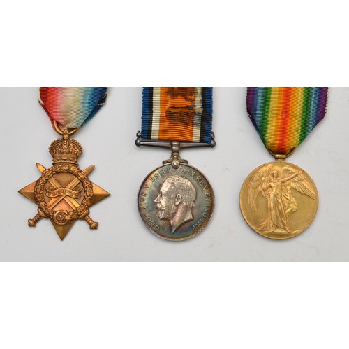 WWI trio of War, Victory and the 1914-1915 Star, awarded to 153428. C.S ...