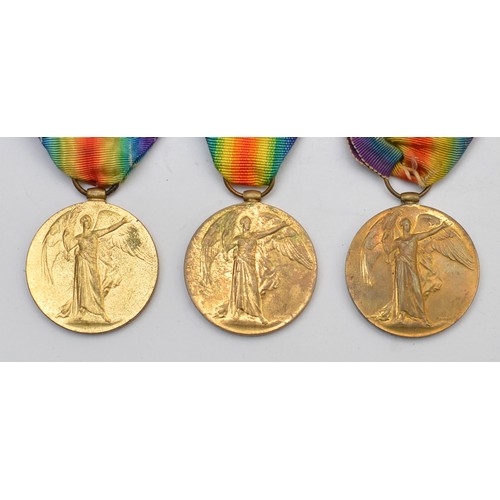 WWI Three Victory medals, presented to 2702 PTE. E. Cowling. 7th London ...