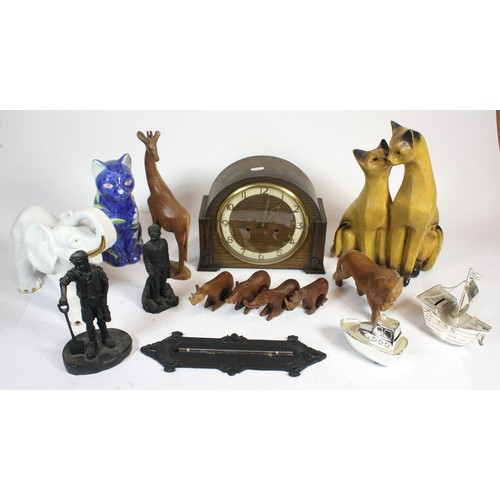 An assortment of decorative homewares, to include, a kitsch chrome ...