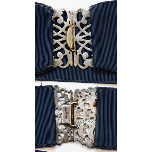 A cast silver nurses buckle, London 1979, with belt, together with ...