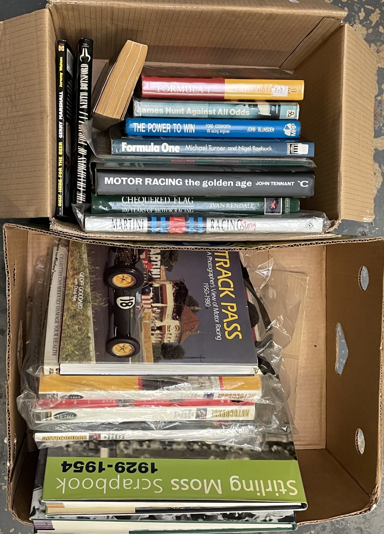 A collection of motor racing books