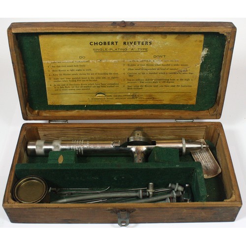 A mid 20th century Chobert riveter, nickel plated steel "A" type, in ...