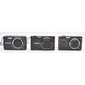Three digital cameras, a Samsung ST200F, a Samsung PL150 and a Samsung ...